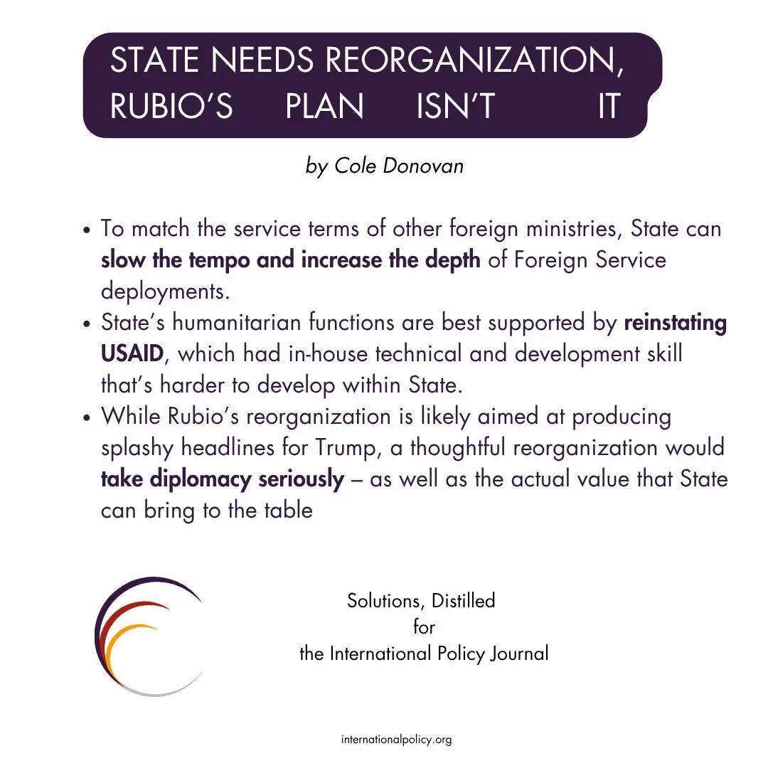 State Needs Reorganization, Rubio’s Plan Isn’t It - CIP